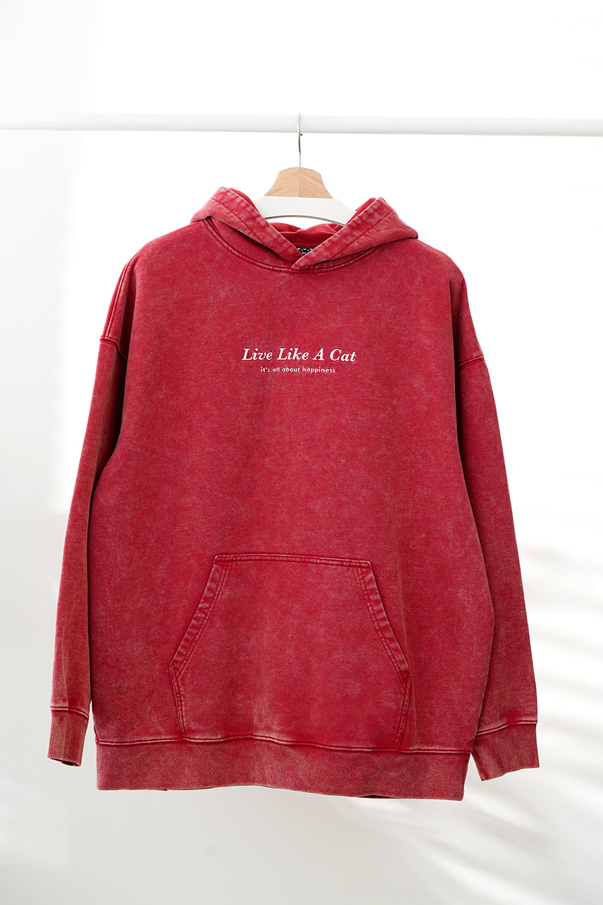 #TobyBlack LIVE LIKE A CAT Regular Hoodie RED (Copy) – Toby Black