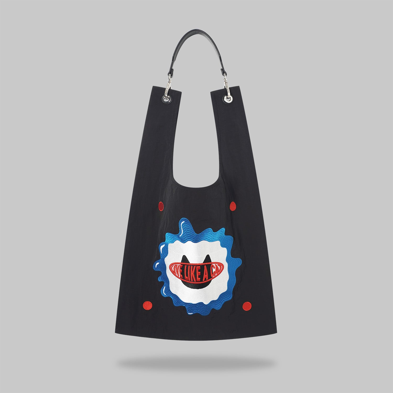 "Meow Energy" Toby Bag with detachable leather strap – Toby Black
