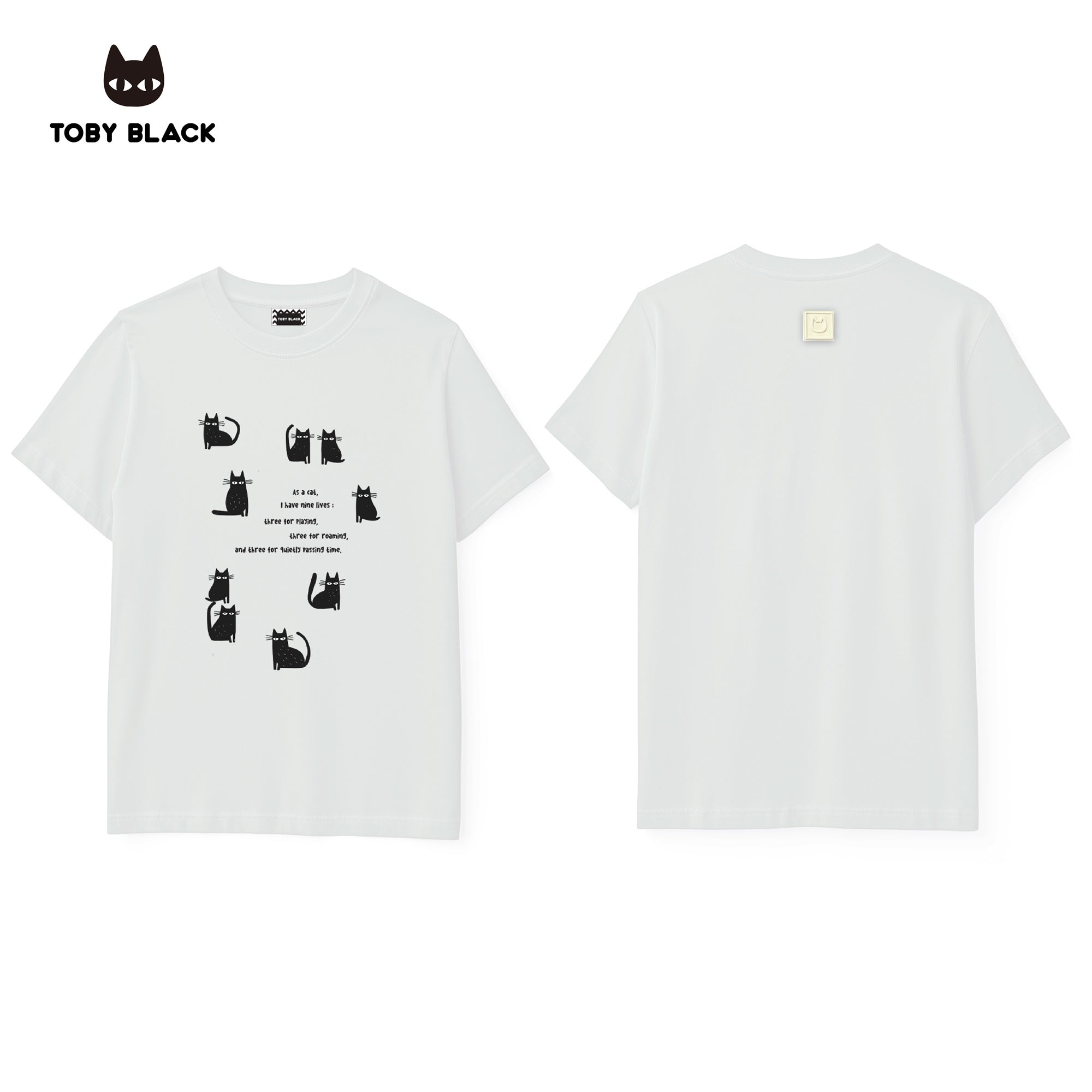 #TOBY BLACK NINE LIVES Regular Tee – Toby Black